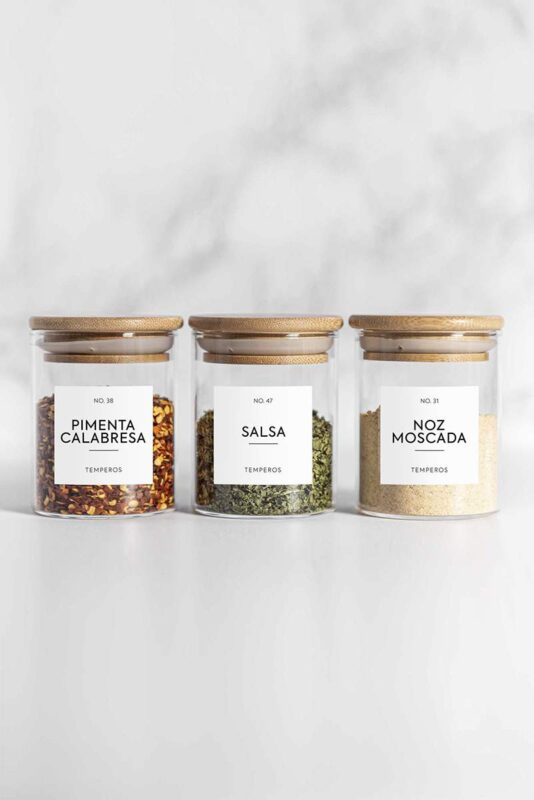 Kit De Rótulos Adesivos Para Potes De Temperos - Etiquetas Para Cozinha