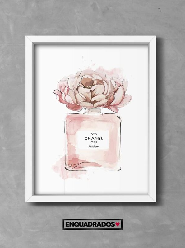 Quadro Chanel Floral - Quadro Decorativo - Loja Enquadrados